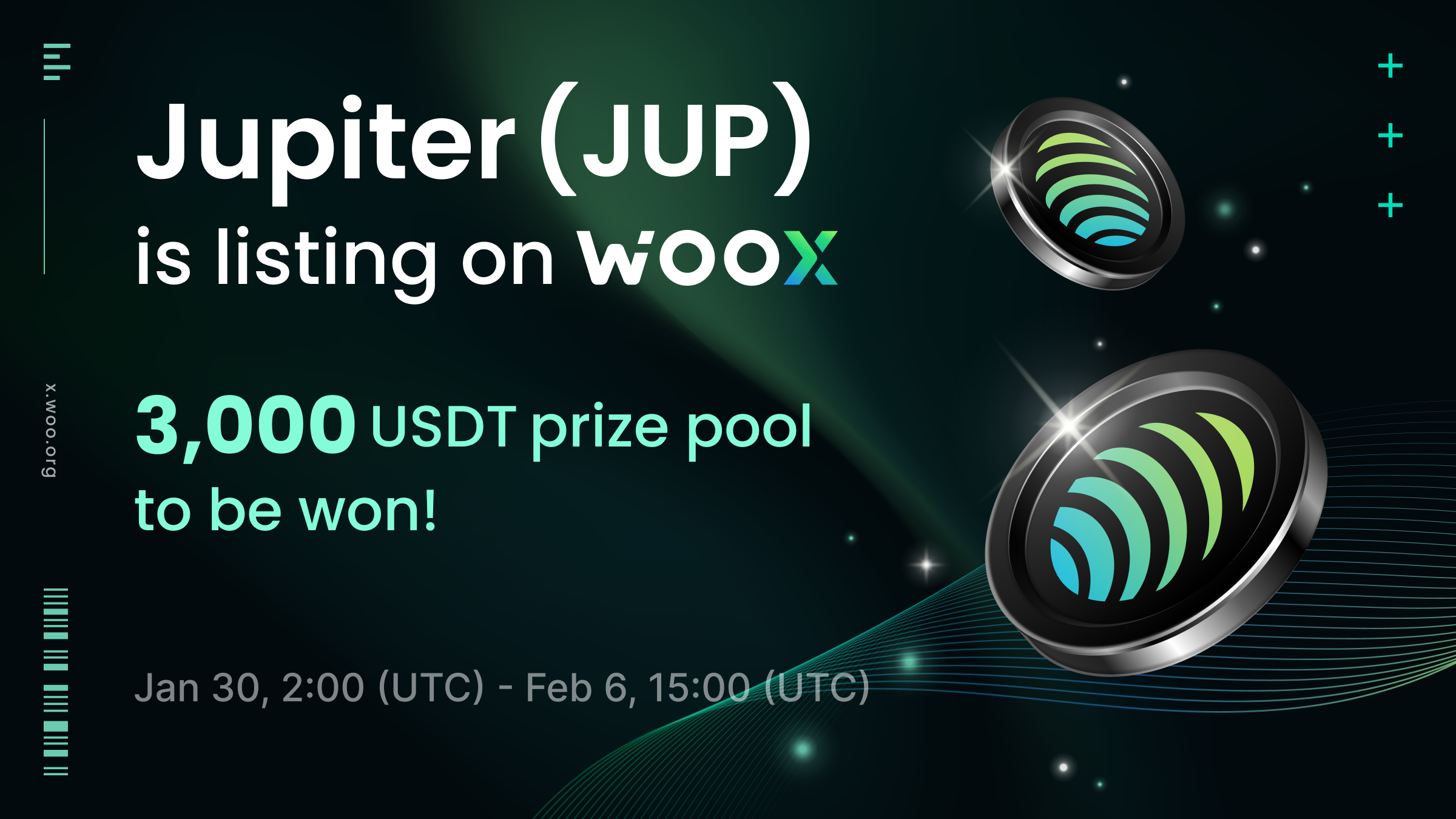Jupiter (JUP) listing: Trade and share a 3,000 USDT prize pool!